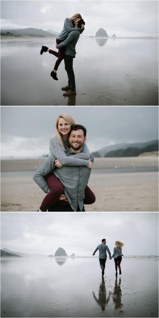 Cannon Beach Engagement Photos at Haystack Rock and Ecola State Park ...